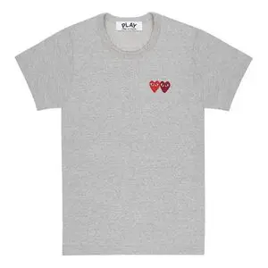 Play Comme Des Garcon T-shirt With Double Heart Emblems
