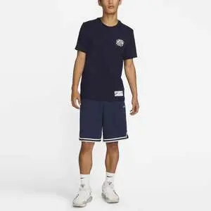 Nike Geometry Pattern Printing Round Neck Short Sleeve Blue T-shirt
