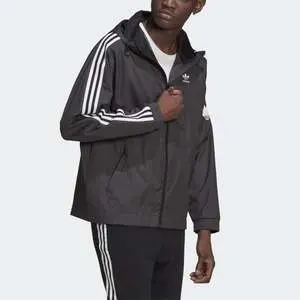 Adidas 3d Windbreaker Embroidered Logo Hooded Jacket