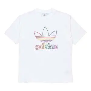 Adidas Originals Pride Tee Rainbow Logo Short Sleeve - White