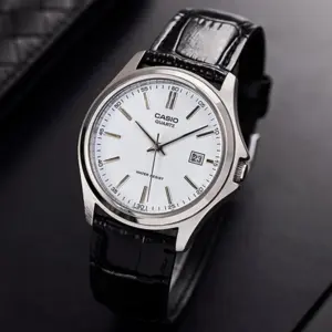 Casio Analog Watch With Leather Band
