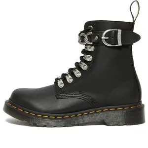 Dr. Martens Pascal Chain Leather Lace Up Boots - Black