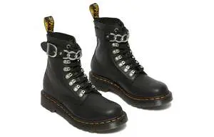 Dr. Martens Pascal Chain Leather Lace Up Boots - Black
