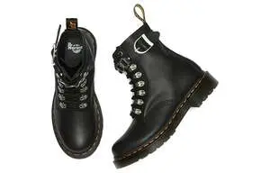 Dr. Martens Pascal Chain Leather Lace Up Boots - Black