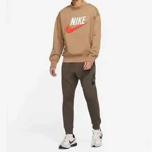 Nike Trend Capsule Series Logo Embroidered Sports Pullover - Brown