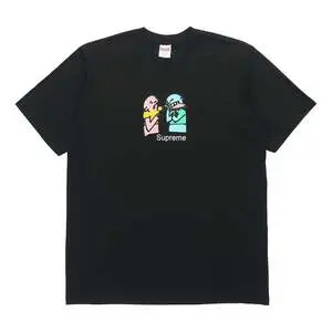 Supreme Fw19 Week 17 Bite Tee Cartoon Graffiti Printing Short Sleeve - Black