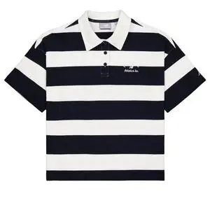 NEW BALANCE Striped Polo Shirt - Black/white