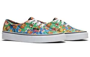 VANS Nintendo X Authentic "super Mario Bros." Printed Graphic Low Top Sneakers - Blue