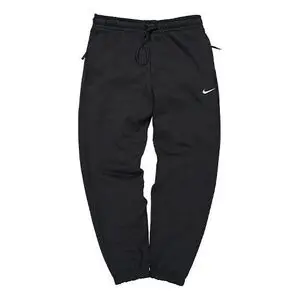 Nike Embroidered Logo Fleece Casual Sports Pants/trousers/joggers - Black