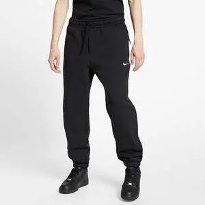 Nike Embroidered Logo Fleece Casual Sports Pants/trousers/joggers - Black