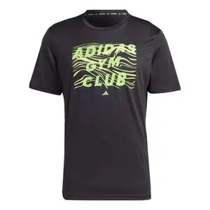 Adidas Hiit Graphic Training T-shirts 'black Green - Black/green