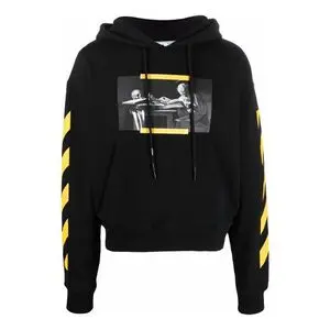 Off-White Painting Print Hoodie - Black