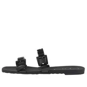 Gucci Rubber Slide Sandal With Buckle Detailing - Black