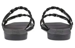 Gucci Rubber Slide Sandal With Buckle Detailing
