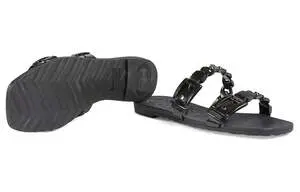 Gucci Rubber Slide Sandal With Buckle Detailing