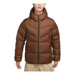 Nike Hooded Puffer Jacket - Brown