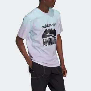 Adidas Originals Printing Round Neck Pullover Short Sleeve Purple