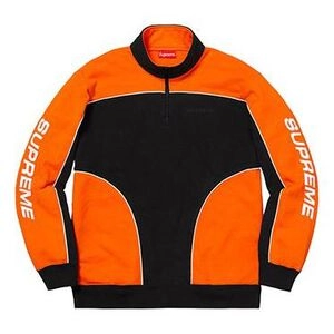 Supreme Fw18 Speedway Half Zip Sweatshirt - Black/orange