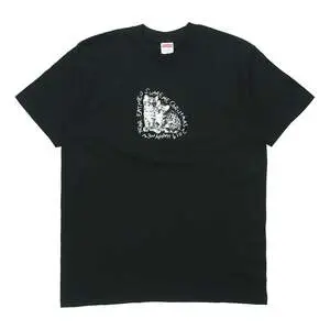 Supreme Fw19 Week 17 Eat Me Tee Kitten Printing Short Sleeve