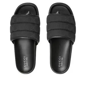 Gucci Padded Logo Slides - Black