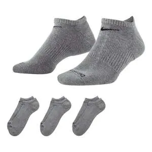 Nike 3 Pack Everyday No Show Cushion Socks - Grey/black