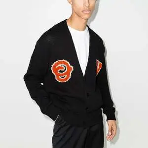 Off-White Logo Intarsia V-neck Cardigan