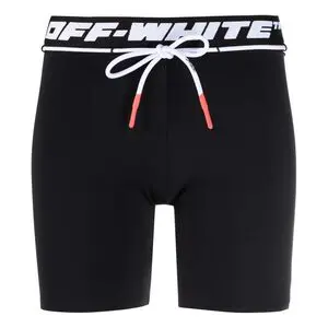 Off-White Logo Waistband Running Shorts - Black
