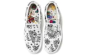 VANS Classic Slip-on 'u-color' Low Top Sneakers - White/black