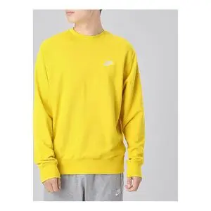 Nike Club Solid Color Round Neck Sports - Yellow
