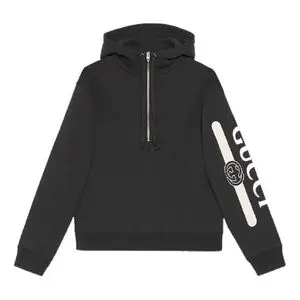 Gucci Graphic Print Hoodie - Black