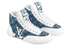 LOUIS VUITTON Charlie Ankle Sneakers 'white Denim Monogram