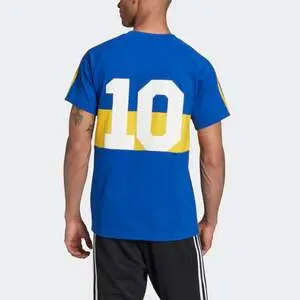 Adidas Originals Colorblock Back Alphabet Printing Short Sleeve Blue - Multi-color