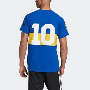 Adidas Originals Colorblock Back Alphabet Printing Short Sleeve Blue - Multi-color