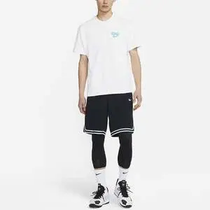 Nike Miami Logo Embroidered Sports Round Neck Basketball Short Sleeve - White