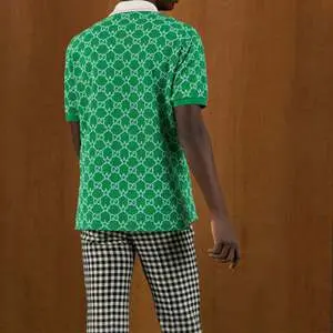 Gucci Gg Stretch Cotton Polo - Green