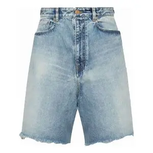 Balenciaga Denim Skater Shorts - Blue