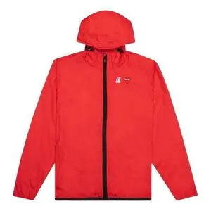 Play Comme Des Garcon Fw25 X K Way Full Zip Hooded Jacket - Red