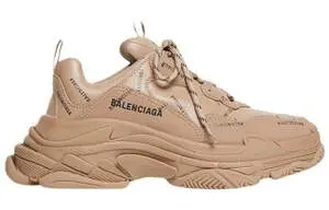 Balenciaga All Over Logo Triple S Sneakers - Beige