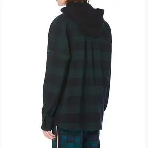 Palm Angels Logo Print Hooded Overshirt Green