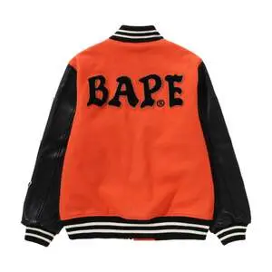 A BATHING APE Relaxed Fit Varsity Jacket - Orange