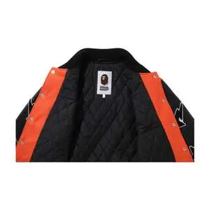 A BATHING APE Relaxed Fit Varsity Jacket - Orange