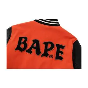 A BATHING APE Relaxed Fit Varsity Jacket - Orange