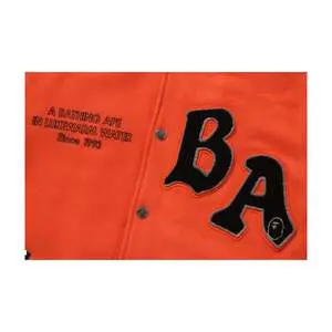 A BATHING APE Relaxed Fit Varsity Jacket - Orange