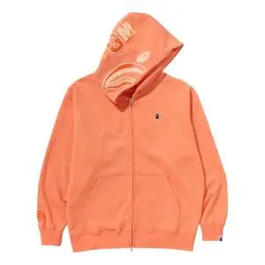A BATHING APE A Bathing Ape One Point Ape Head Shark Relaxed Fit Full Zip Hoodie Orange