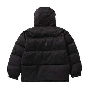 A BATHING APE Solid Camo Jacquard Hooded Puffer Jacket - Black