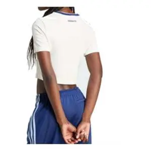 Adidas Graphic Badge Slim 3-stripes T-shirt Asia Sizing 'white Blue