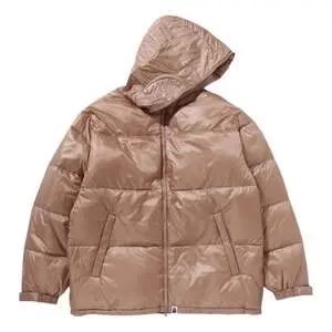 A BATHING APE Shark Hooded Down Jacket - Beige