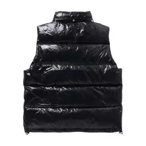 A BATHING APE Line Camo Debossed Nylon Down Vest - Black