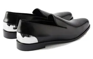 Alexander McQueen Leather Loafers With Metal Heel Detail
