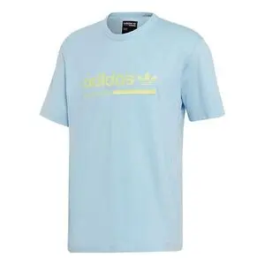Adidas Originals Logo Sports Round Neck Short Sleeve - Blue